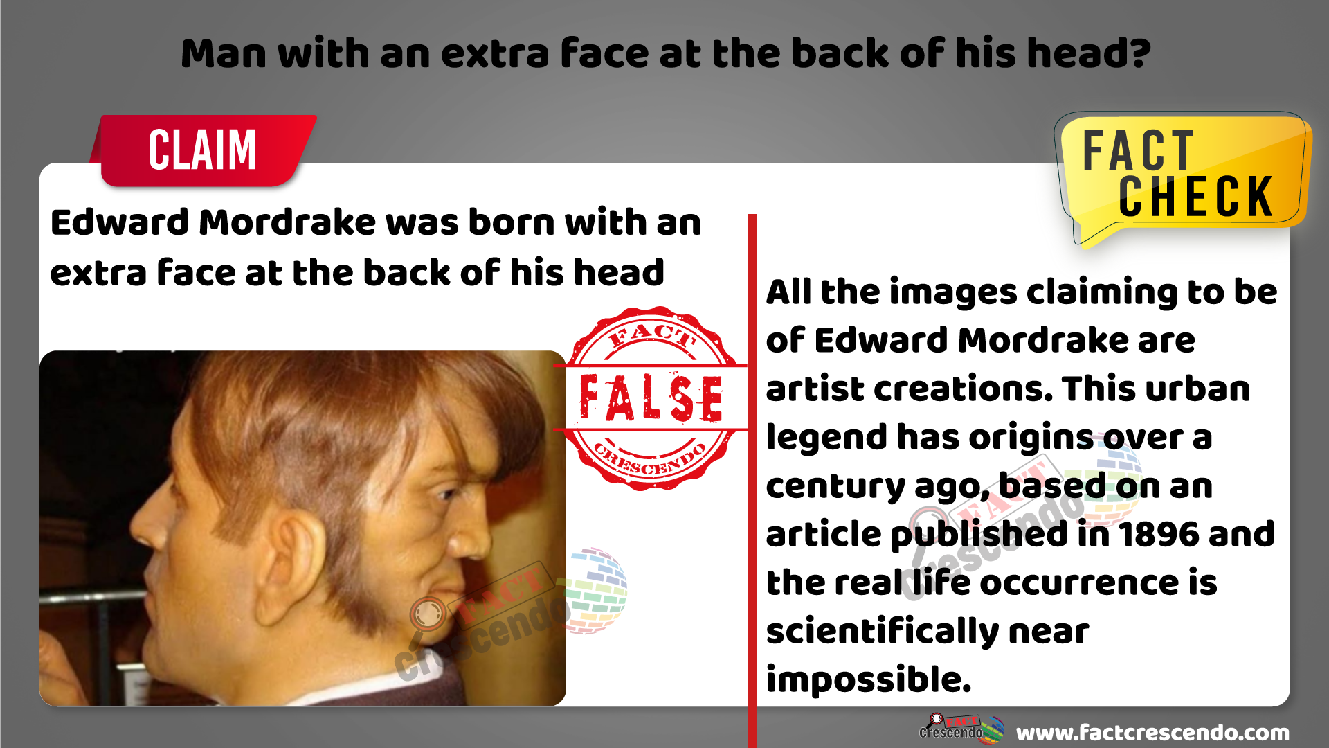 Man with an extra face at the back of his head? Here’s the truth ...