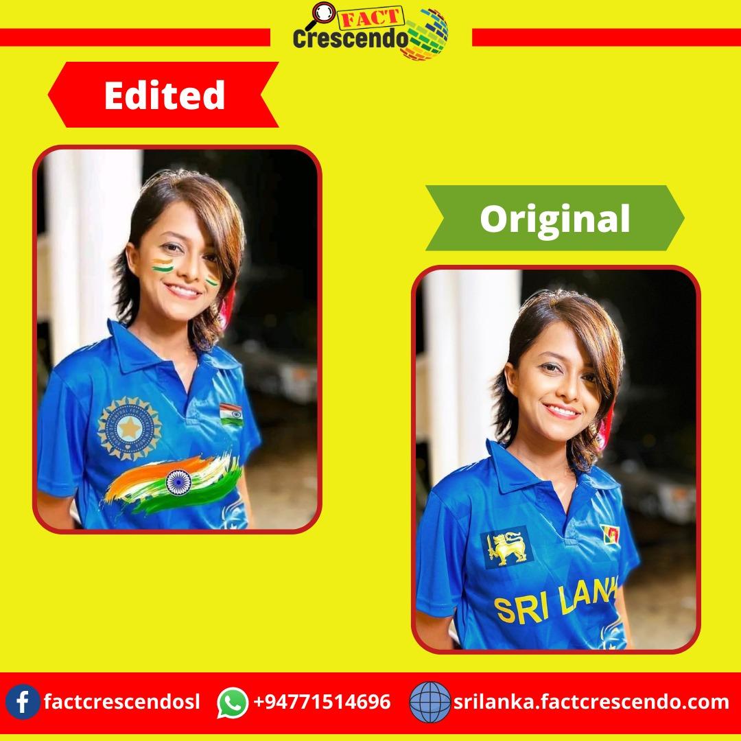 Yohani donned in Indian colours, supporting the Indian Cricket Team ...