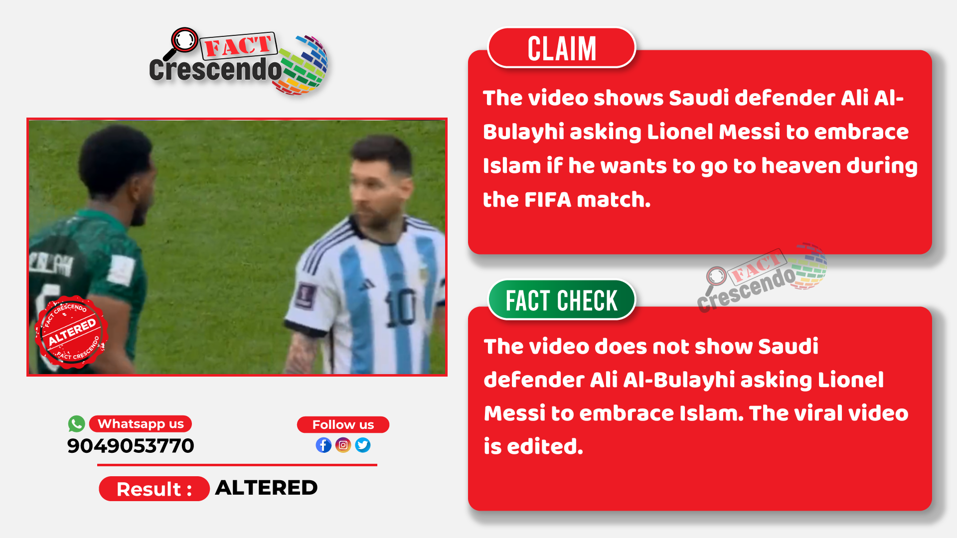 Al-Bulayhi did NOT ask Messi to embrace Islam! The video is edited ...