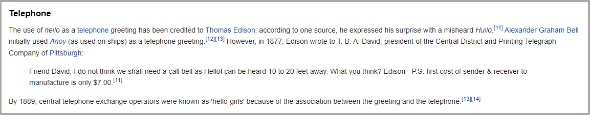The Origins of “Hello” was NOT linked to Graham Bell`s Girl Friend ...