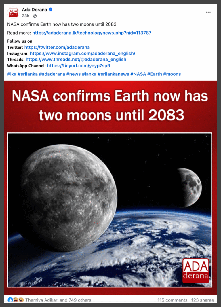 No, NASA Did Not Confirm That Earth Now Has Two Moons - Fact Crescendo ...