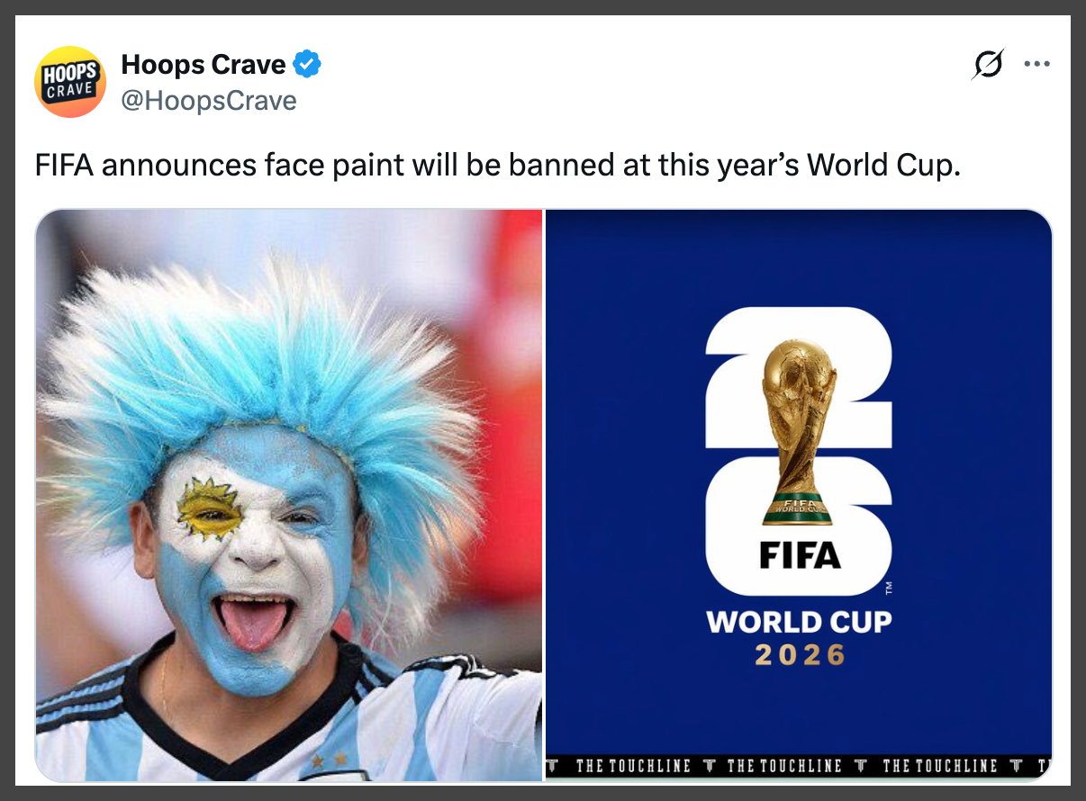 No, FIFA Has Not Banned Face Paint at the 2026 World Cup - Fact ...